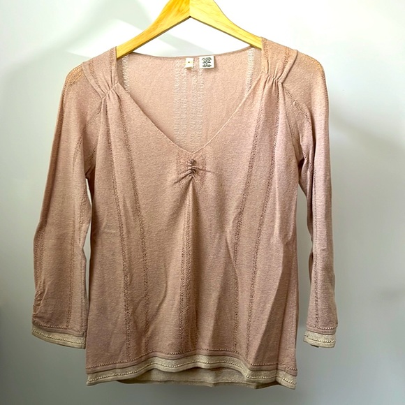 Moth | Tops | Moth Top Dusty Rose And Sand Color | Poshmark
